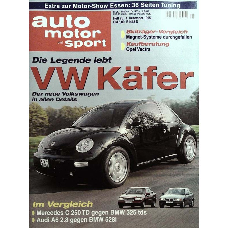 auto motor & sport Heft 25 / 1 Dezember 1995 - VW Käfer Zeitschrift