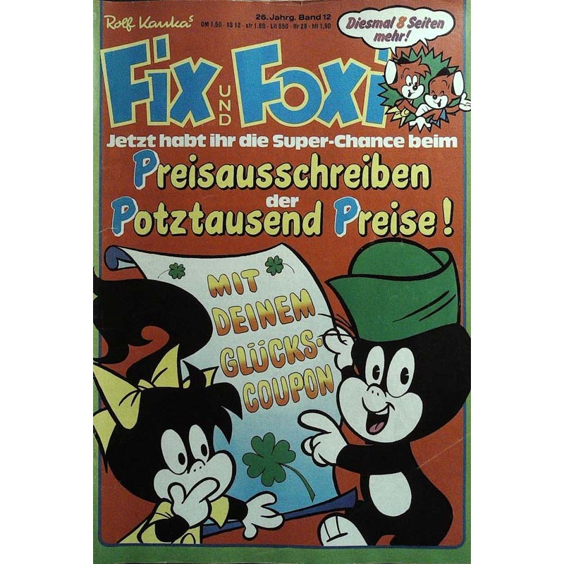 Fix und Foxi 26 Jahrg. Band 12 / 1978 - Glückscoupon Comic