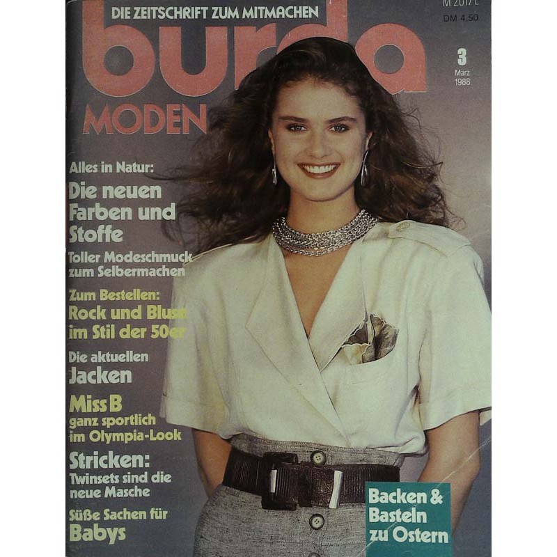 burda Moden 3/März 1988 - Alles in Natur Zeitschrift