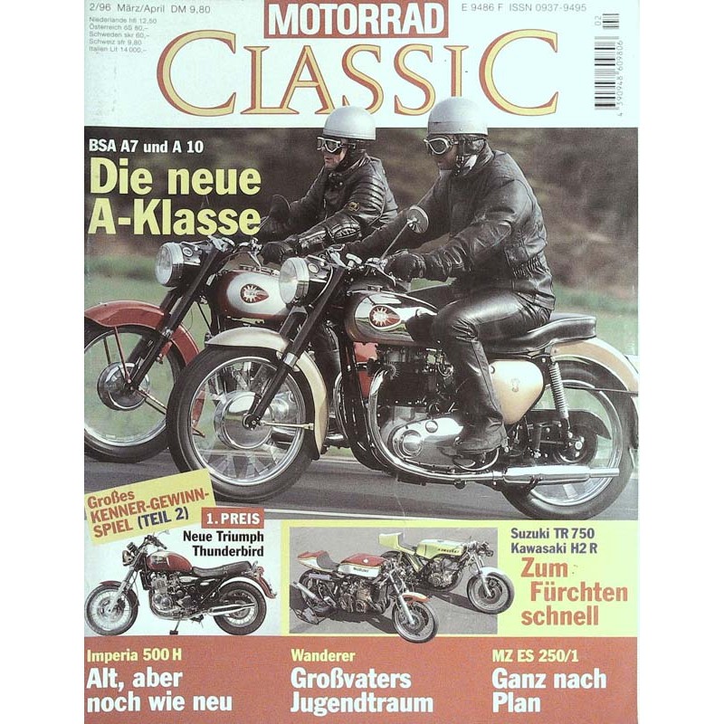 Motorrad Classic 2/96 - März/April 1996 - Die neue A-Klasse Zeitschrift