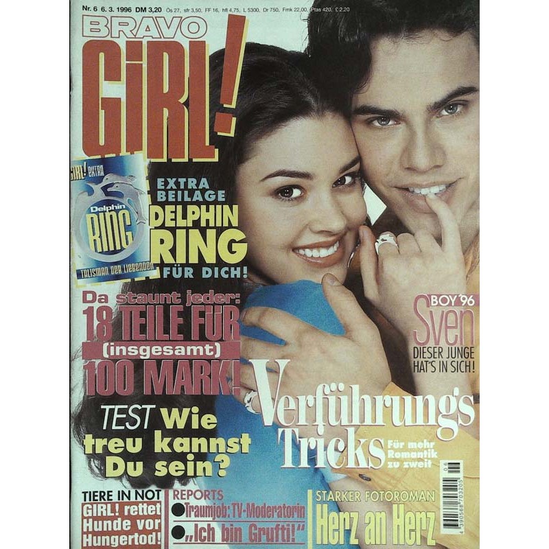 Bravo Girl Nr.6 / 6 März 1996 - Delphin Ring Zeitschrift