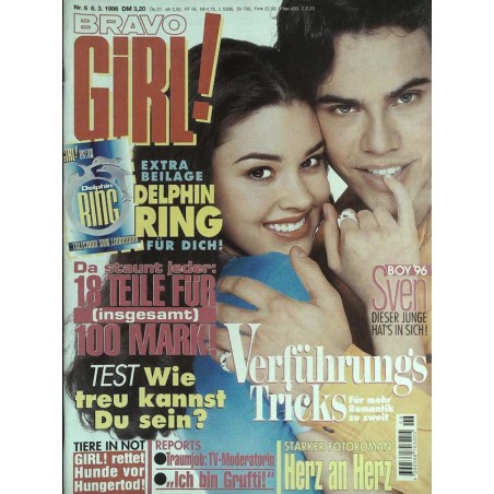 Bravo Girl Nr.6 / 6 März 1996 - Delphin Ring Zeitschrift