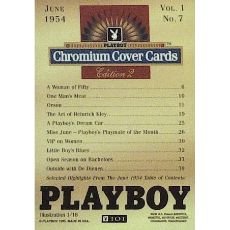 Playboy Chromium Cover Cards Ed. 2 | No.101 | June 1954