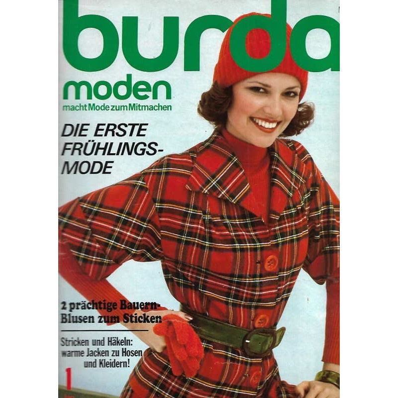 burda Moden 1/Januar 1975 - Die erste Frühlingsmode Zeitschrift