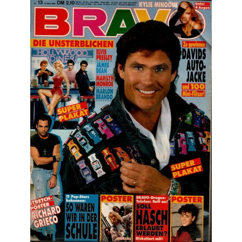 BRAVO Nr.13 / 19 März 1992 - David Hasselhoff Zeitschrift