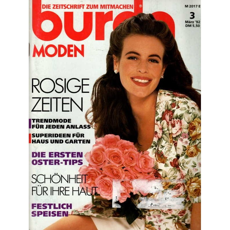 burda Moden 3/März 1992 - Rosige Zeiten Zeitschrift