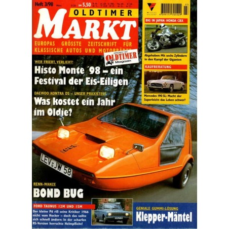 Oldtimer Markt Heft 3/März 1998 - Bond Bug Zeitschrift