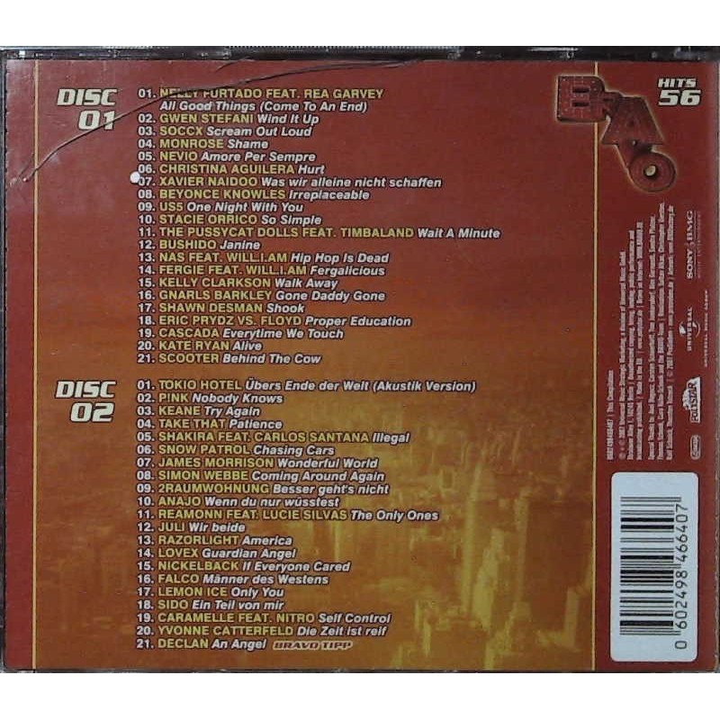 Bravo Hits 56 / 2 CDs - Nevio, Take That, Cascada, Monrose... Musik