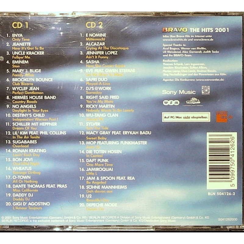Bravo The Hits 2001 / 2 CDs - Enya, No Angels, Wheatus... Musik