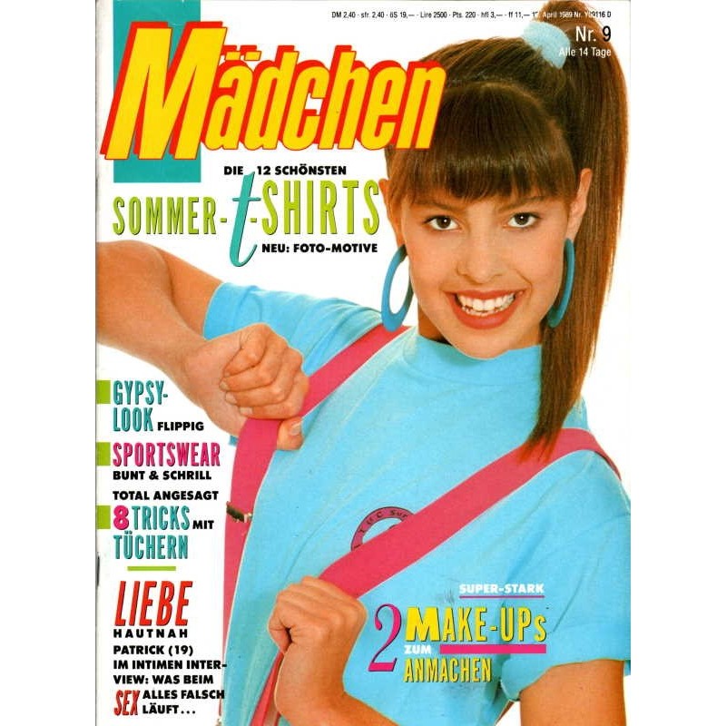 Mädchen Nr.9 / 12 April 1989 - Sommer T-Shirts Zeitschrift