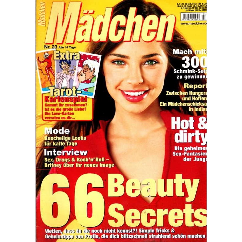 Mädchen Nr.23 / 22 Oktober 2003 - 66 Beauty Secrets Zeitschrift